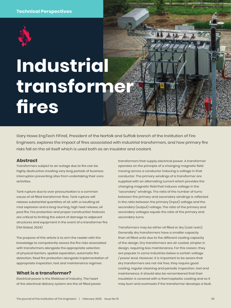 Industrial Transformer Fire Risks Explained | PDF | Transformer | Fire ...