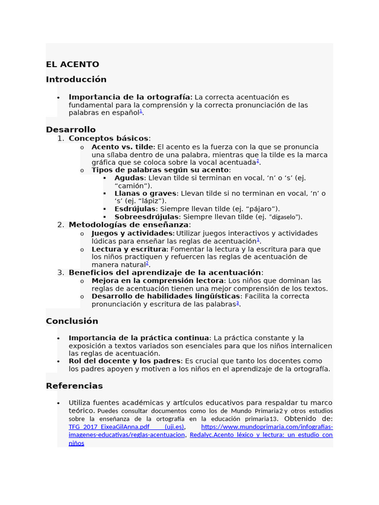 Reglas de Acentuación en Español | PDF