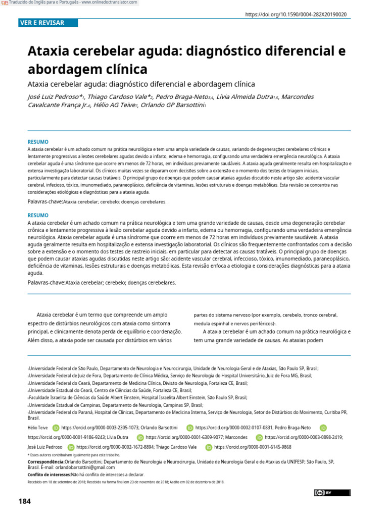 ACUTE CEREBELAR ATAXIA DIFFERENTIAL DIAGNOSIS AND CLINICAL APPROACH.en ...