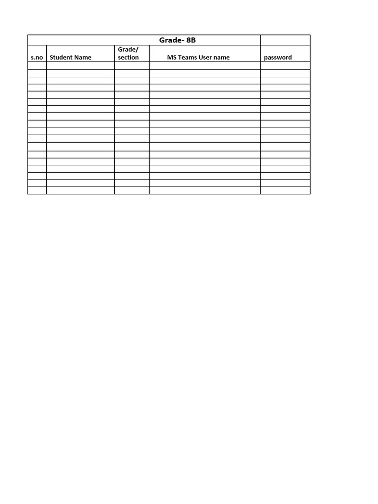 G 8B - MS Teams Login Credentials | PDF