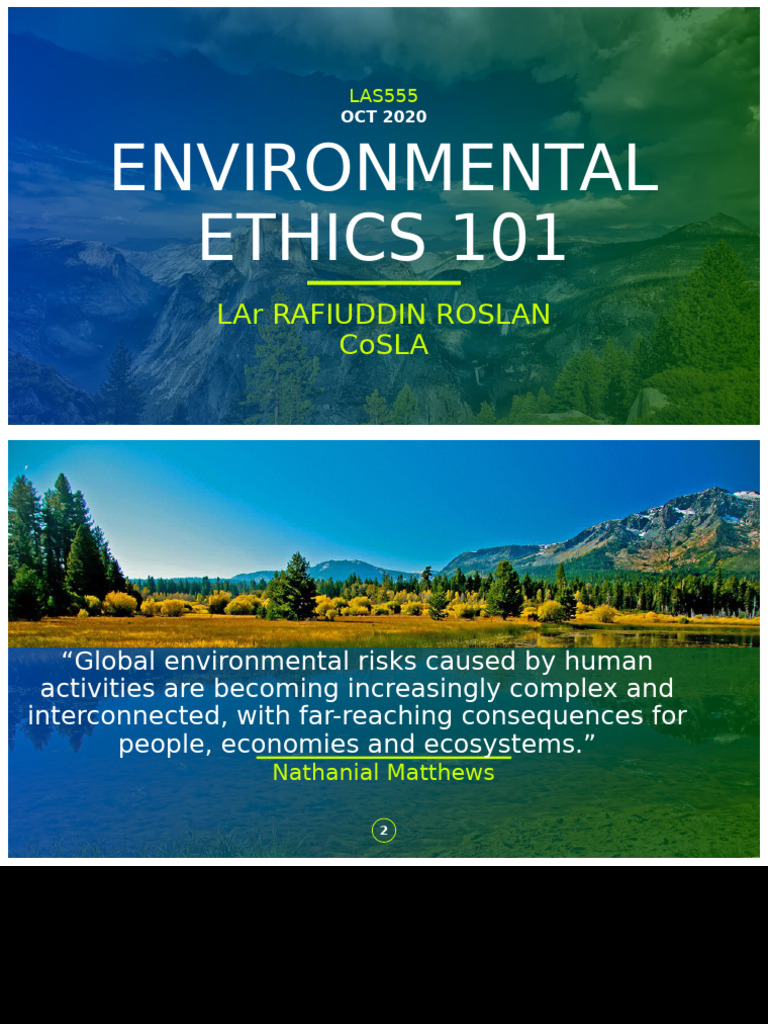 l01-02 Env Ethics Foundation & Morality | PDF | Environmental Ethics | Natural Environment