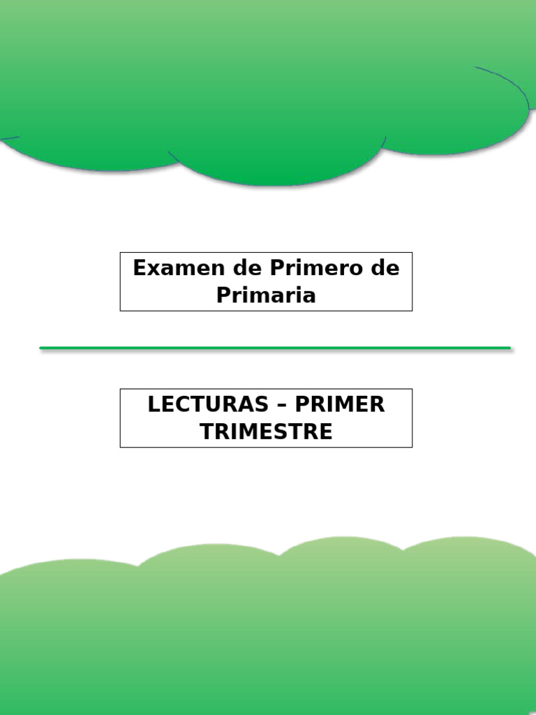 Lecturas de Primero de Primaria Primer Trimestre | PDF