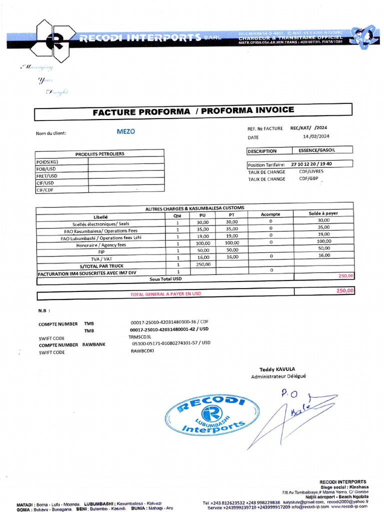 Facture Proforma | PDF