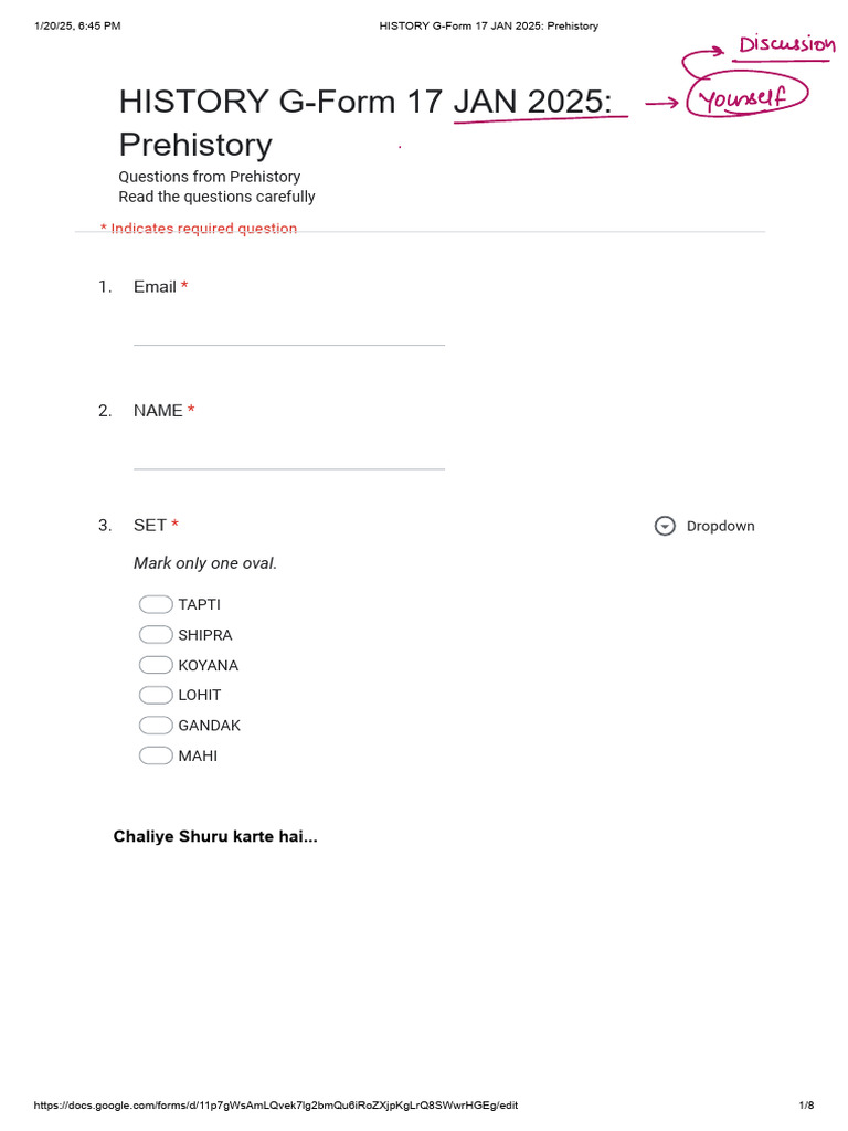 Prehistory Quiz G-Form 2025 | PDF | Paleolithic | Pottery
