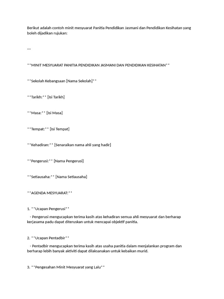 Minit Metim PJPK | PDF