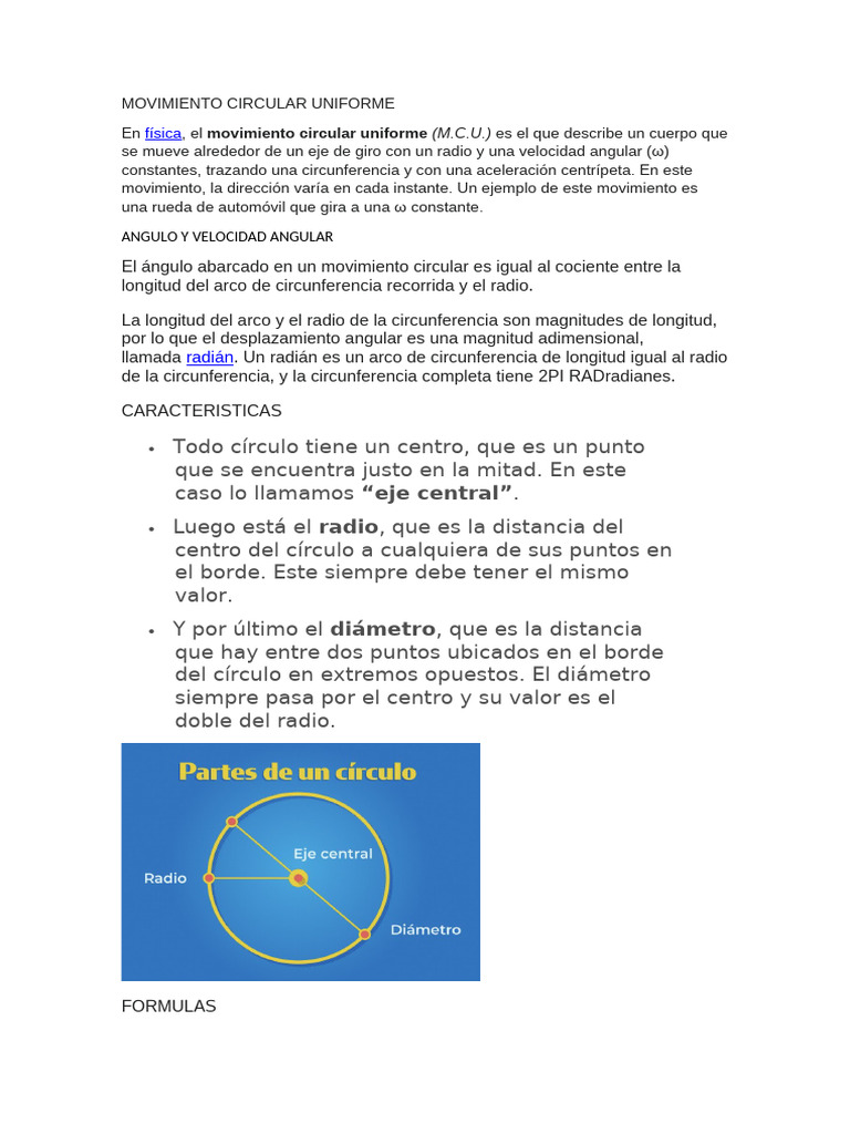 Movimiento Circular Uniforme | PDF