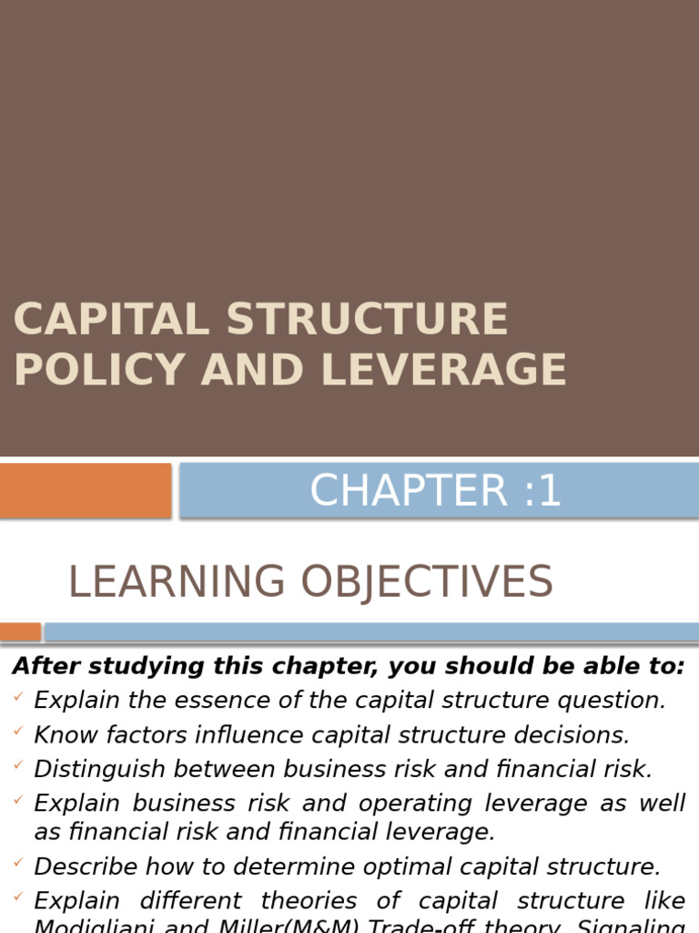 CH-1 Capital structure policy and Leverage44 | PDF | Capital Structure ...