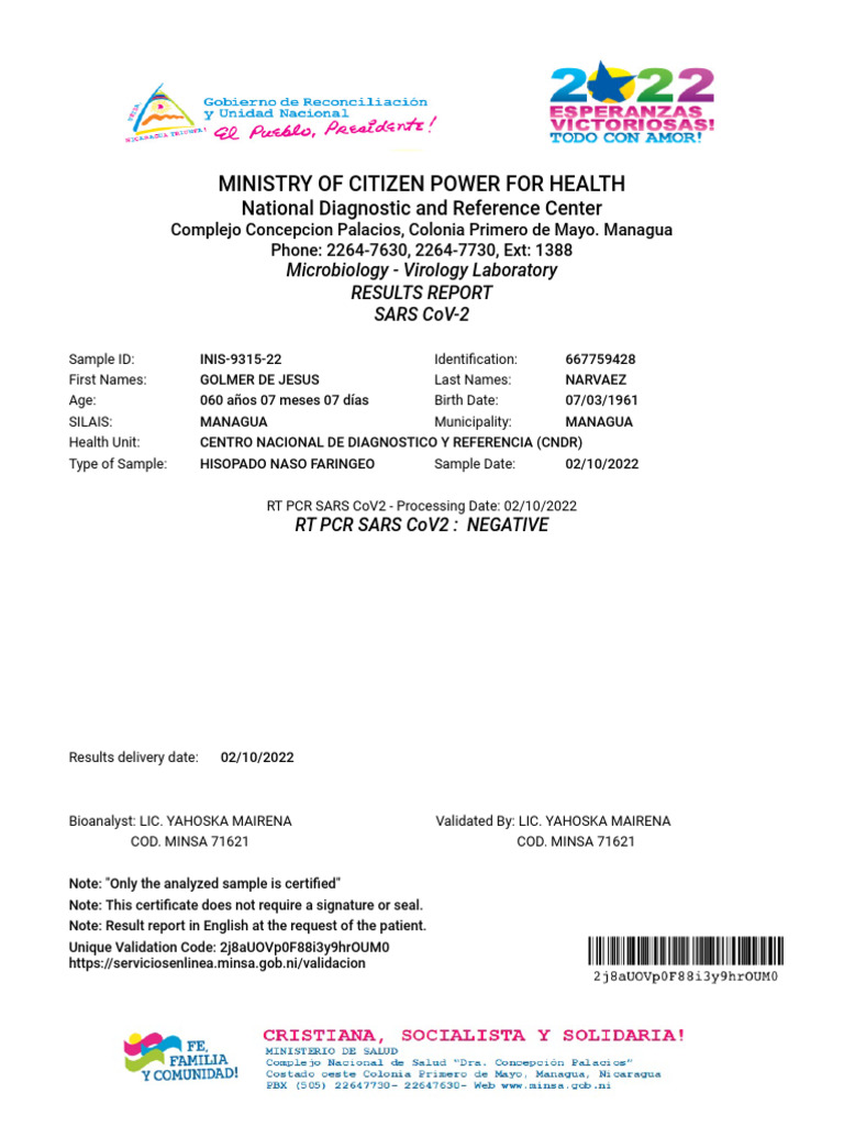 Ministry of Citizen Power For Health: National Diagnostic and Reference ...