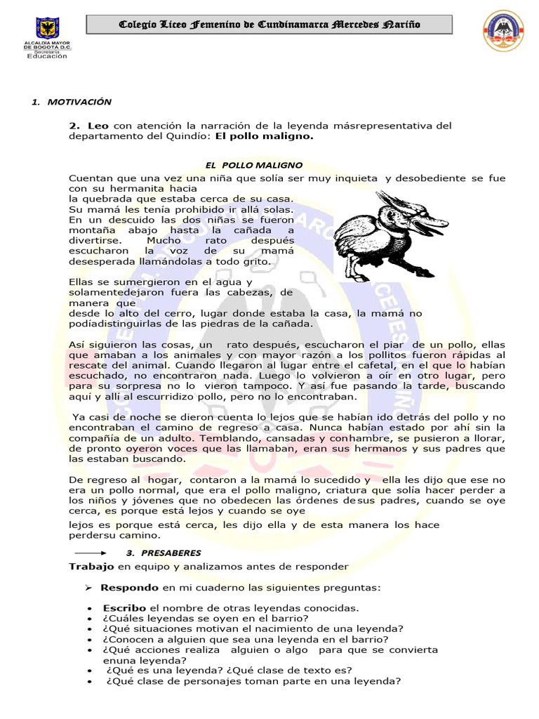 La leyenda del pollo maligno | PDF | Tradiciones | Tradición oral