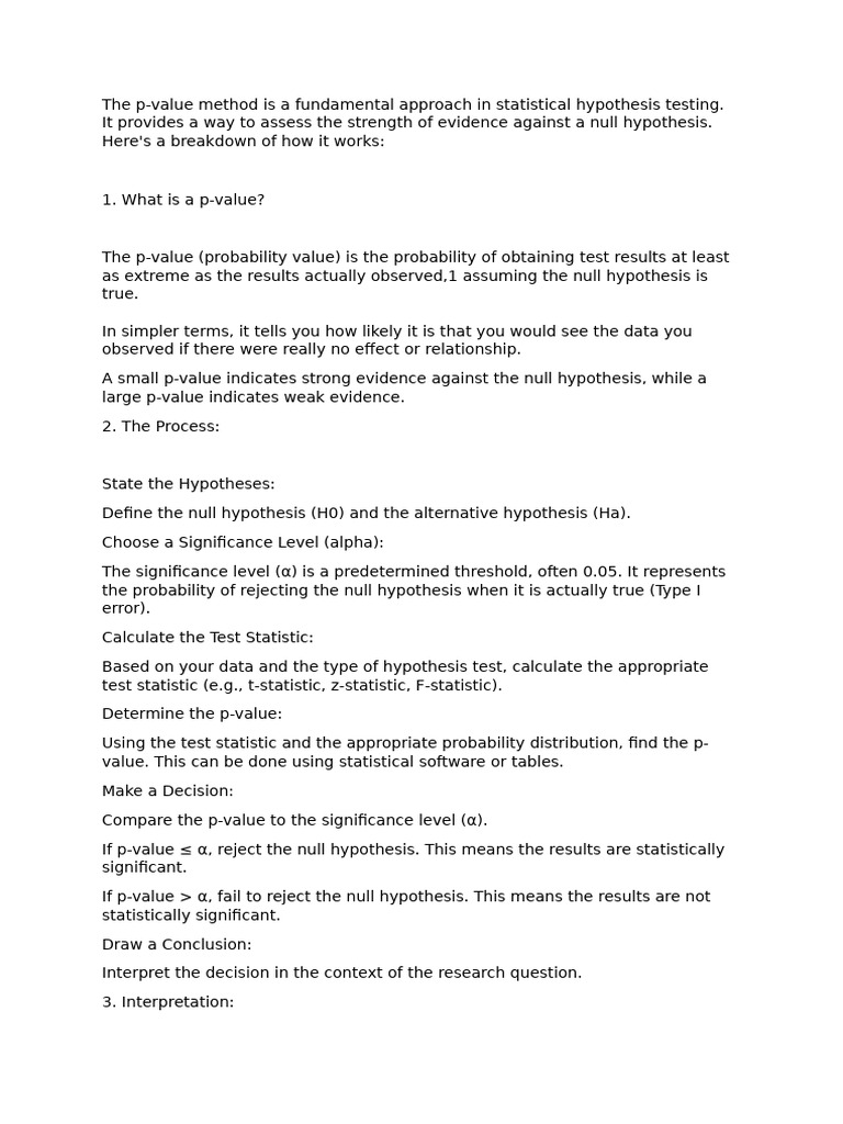 P-value | PDF | P Value | Statistical Significance