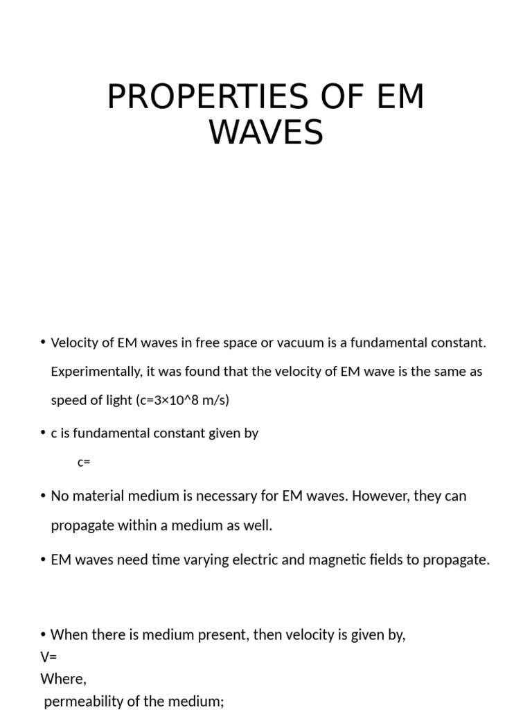 Properties of em Waves | PDF