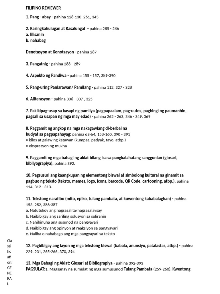 G4 - Q3 Reviewers List | PDF