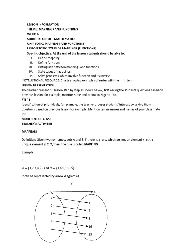 Mappings and Functions PDF | PDF | Function (Mathematics) | Mathematical Logic