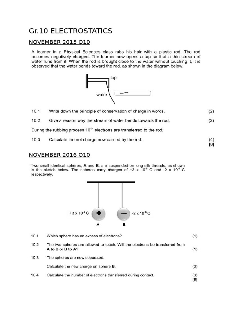 Electrostatics Gr.10 | PDF