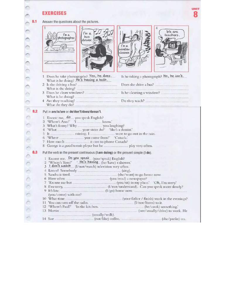 Present Simple Versus Present Continuous | PDF