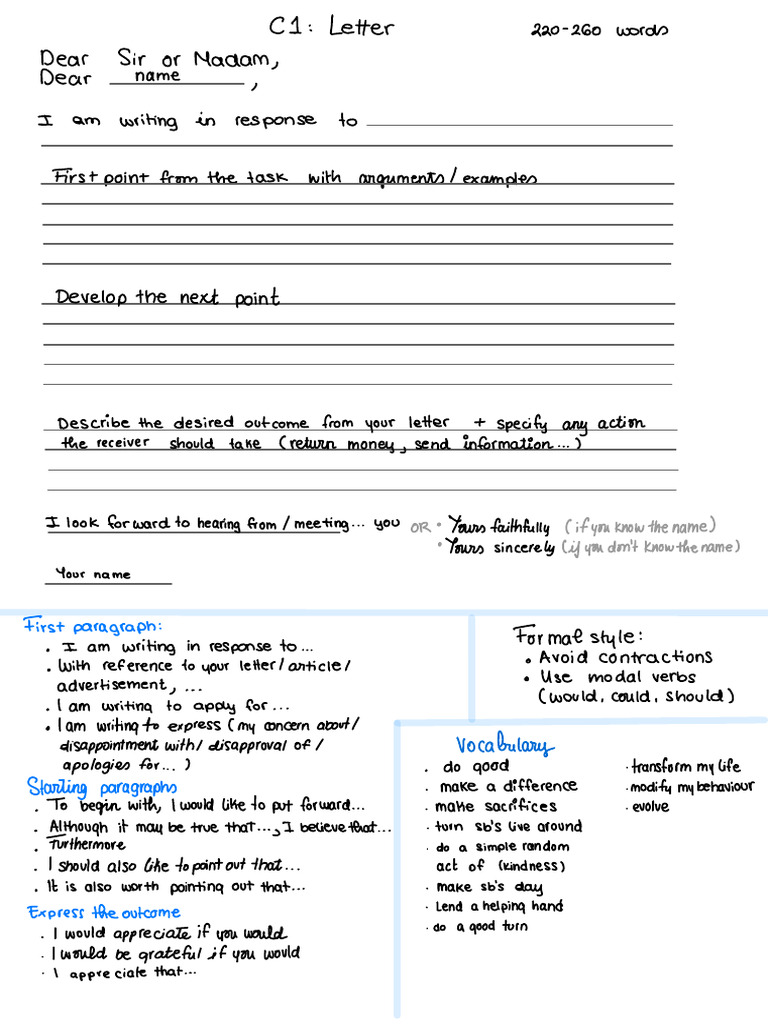Unit 3 letter C1 | PDF | Linguistics | Grammar