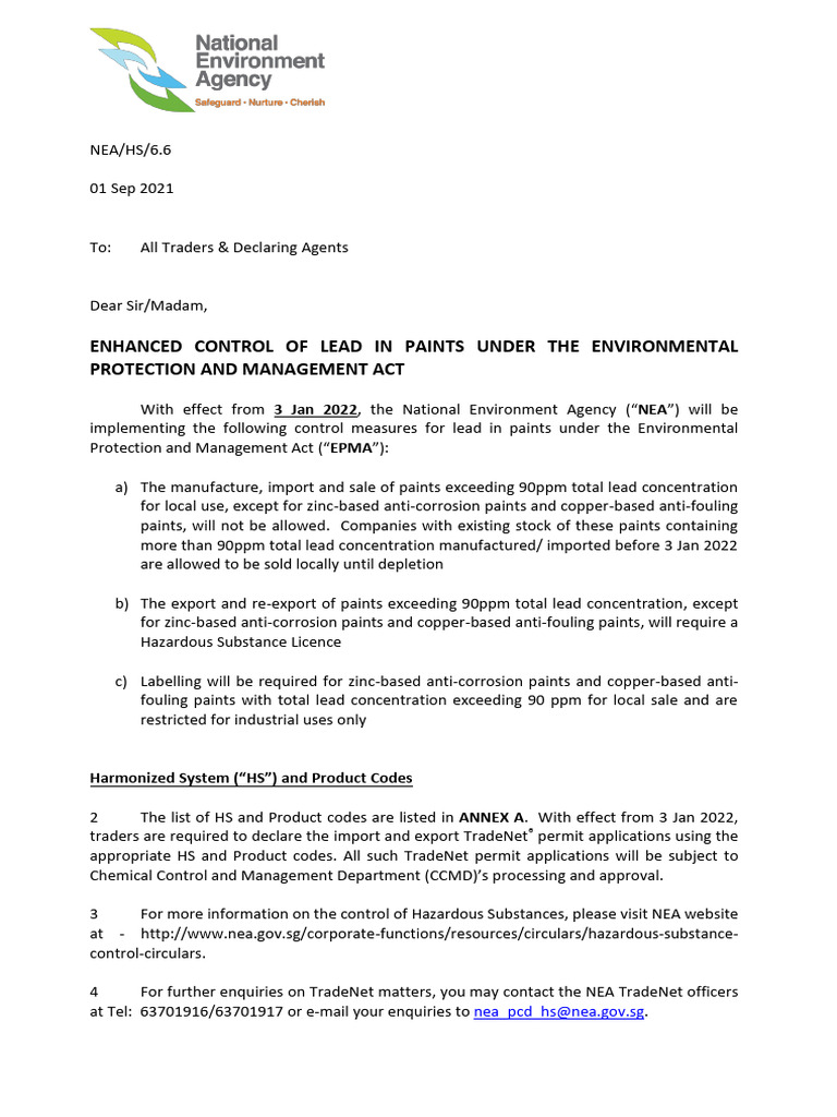 Circular For Enhanced Control of Lead in Paints | PDF | Acrylic Paint ...