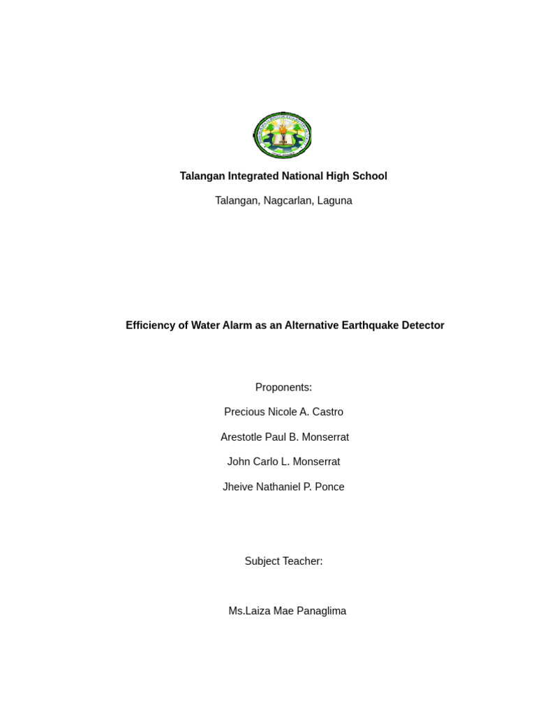 Research Paper Group 1 | PDF | Earthquakes | Standard Deviation