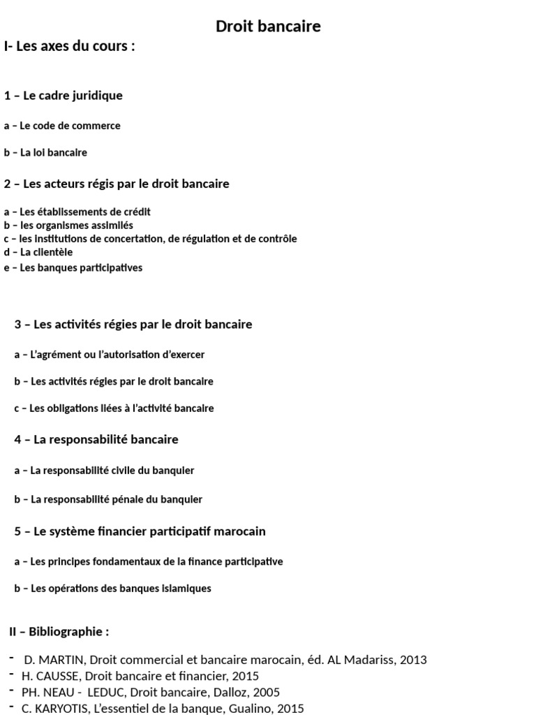 Droit Bancaire Powerpoint | PDF | Banques | Contrôle interne