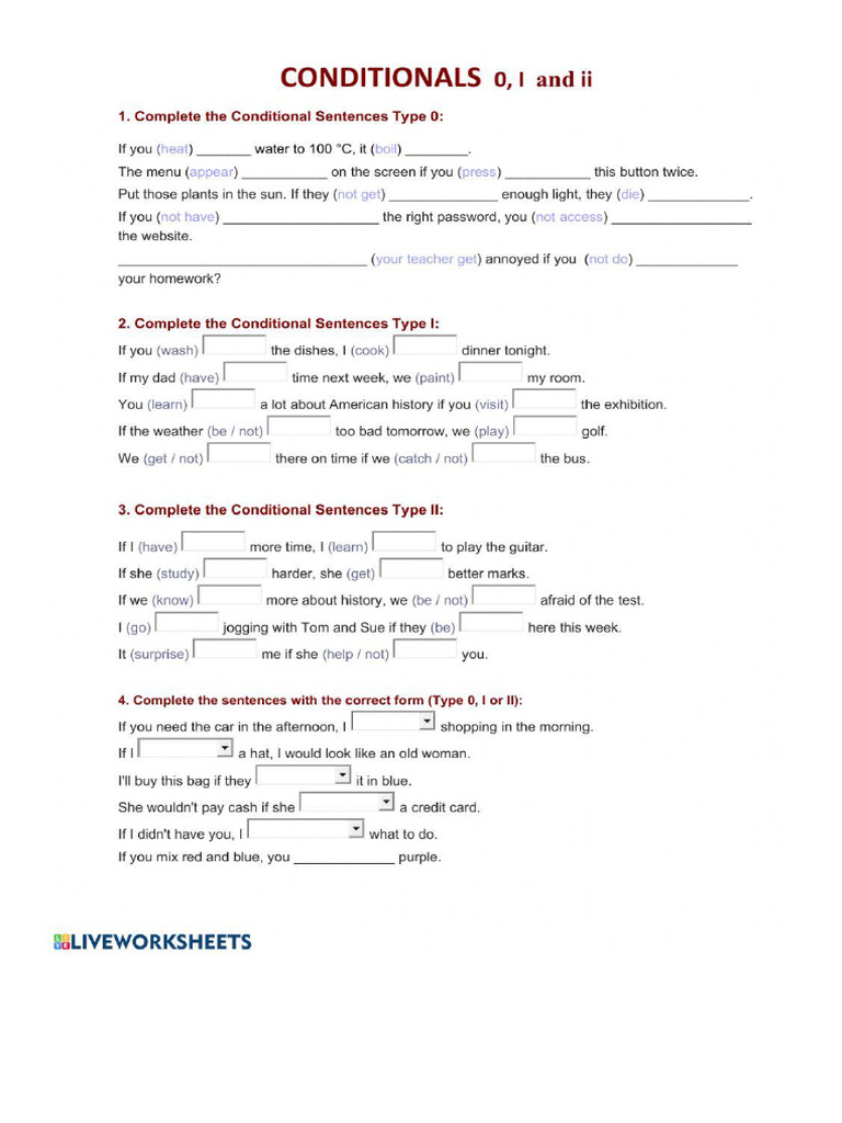 Conditionals 0 1 2 | PDF