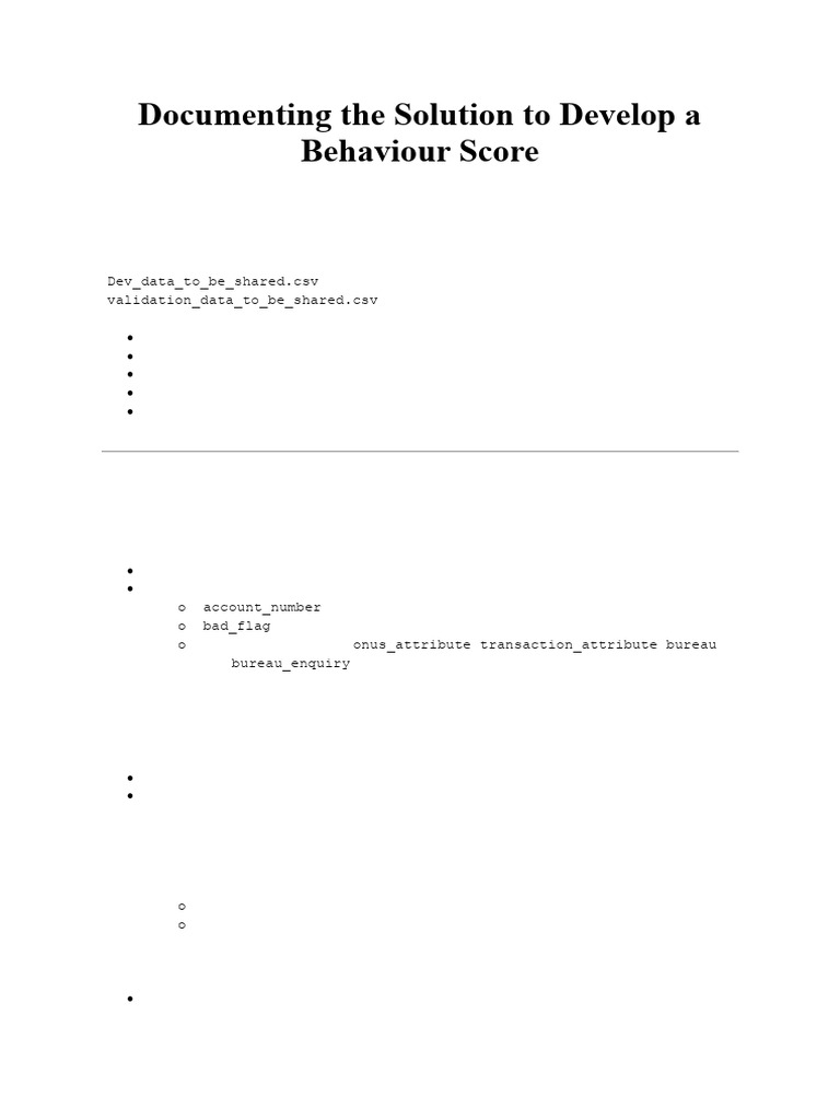 Documenting The Solution To Develop A Behaviour Score | PDF | Receiver ...