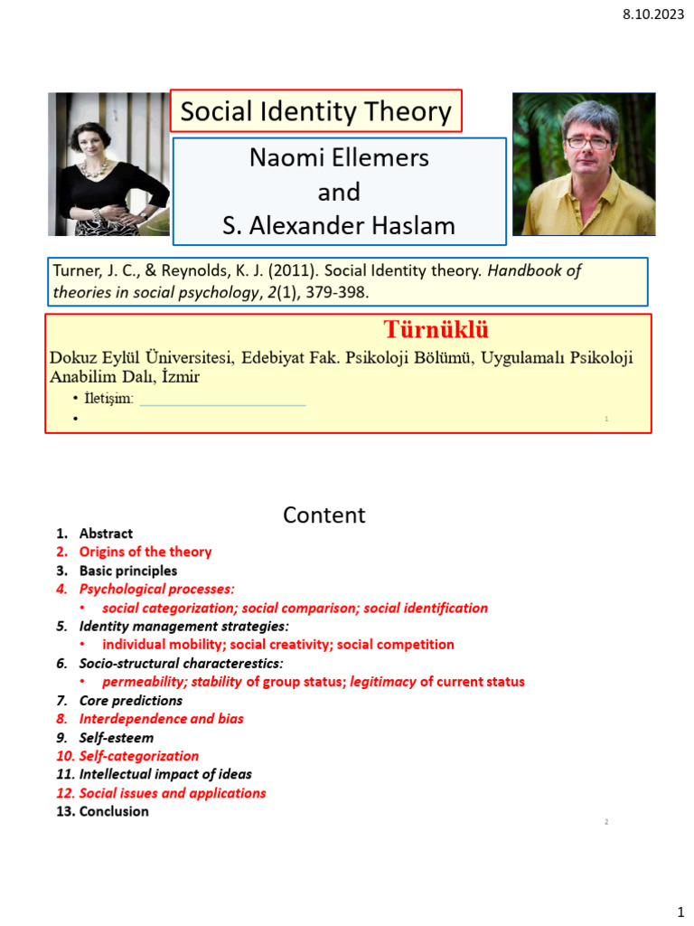 1-1-Social identity Theory-ELLEMERS-HASLAM-2023-Ekim-8 | PDF ...