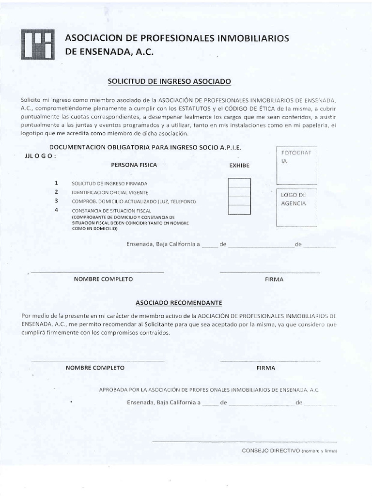 Solicitud Ingreso Socio Apie 2023 | PDF