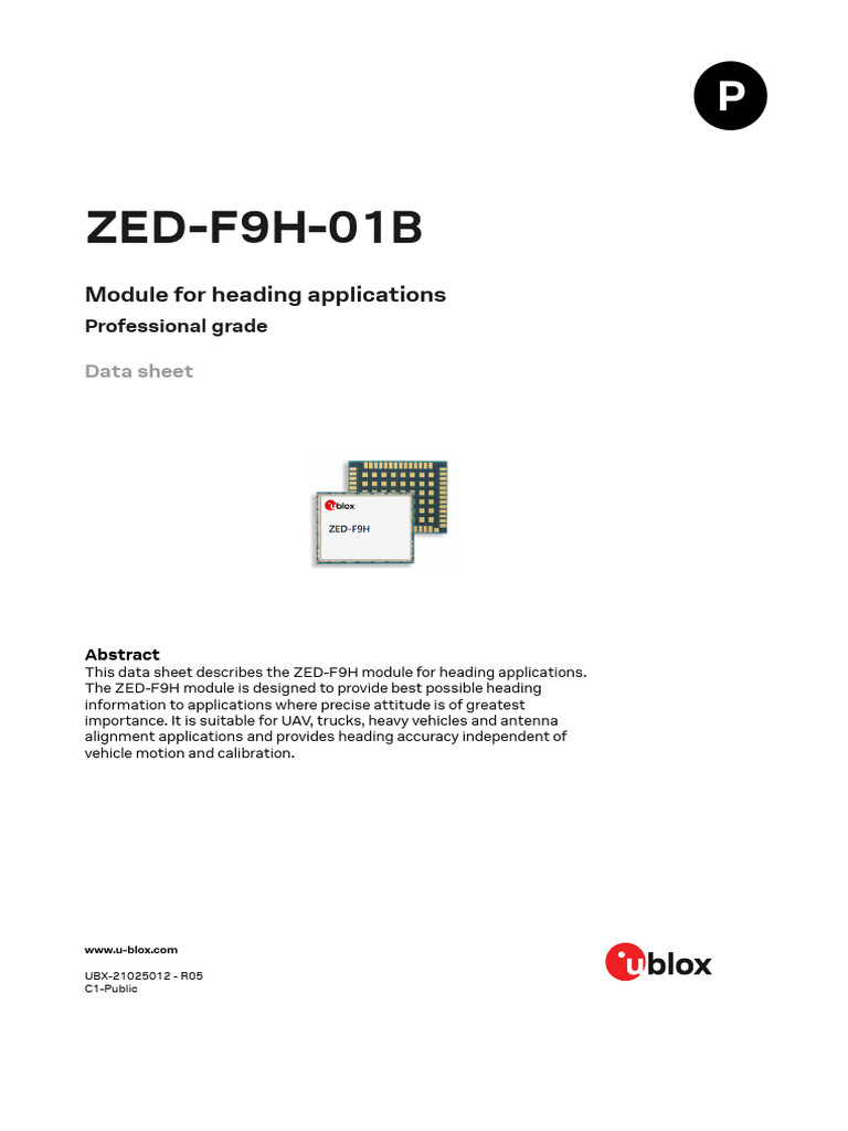 ZED F9H 01B - DataSheet - UBX 21025012 | PDF | Telecommunications ...