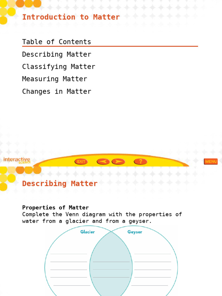 Teachers Introduction to Matter | PDF | Chemical Reactions | Matter