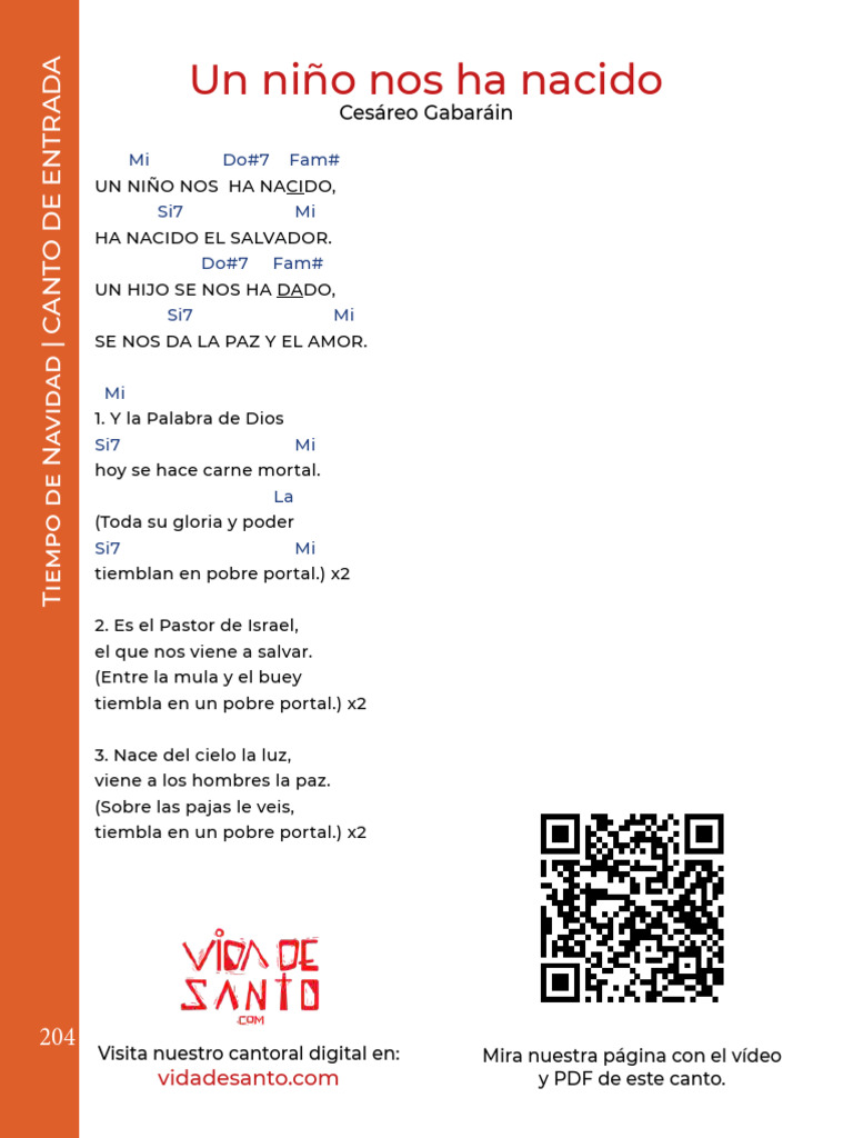 un-nino-nos-ha-nacido-acordes-y-letra | PDF