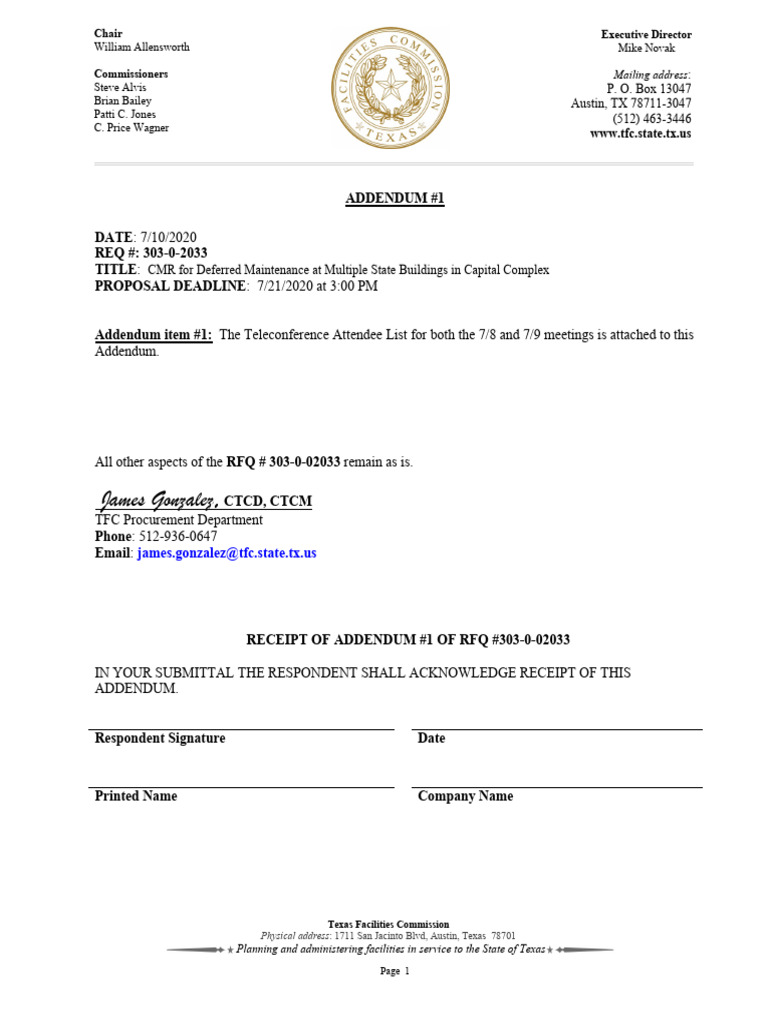 ESBD - File - 199227 - 303-0-02033 Addendum #1 FINAL | PDF