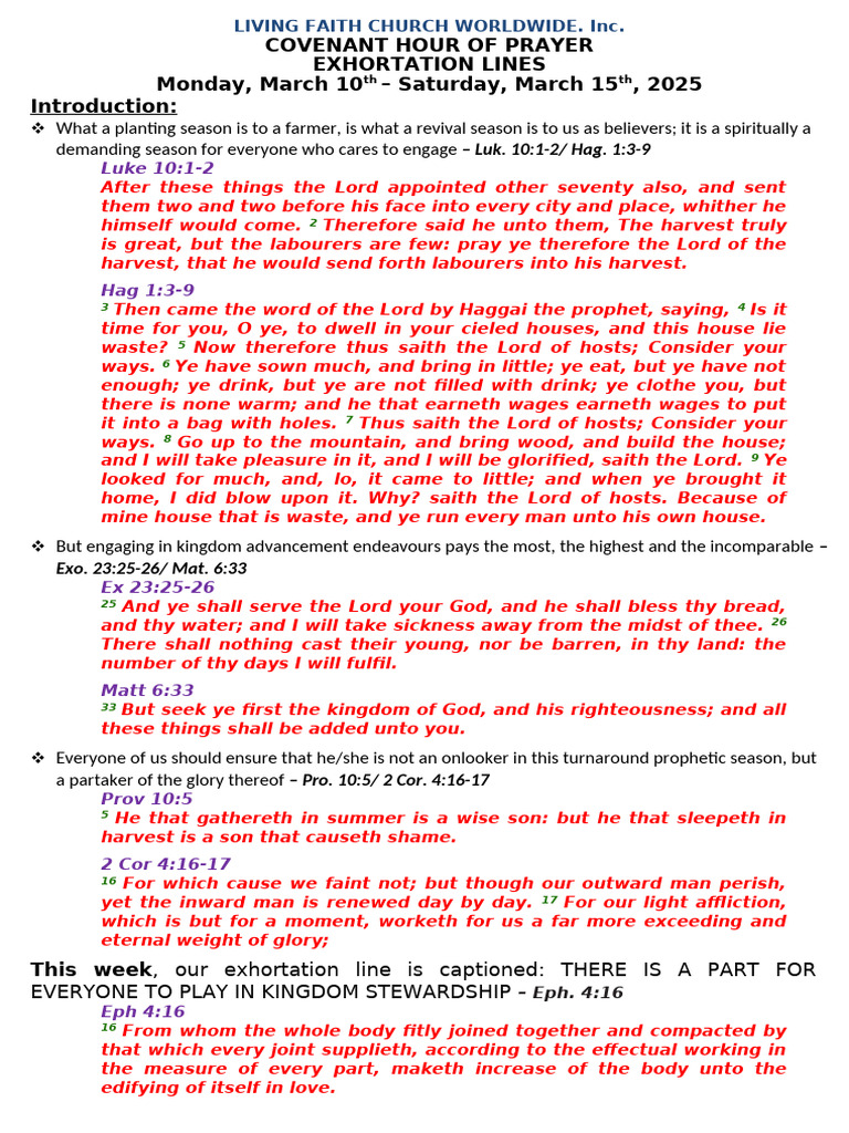 (With SCRPTR) CHOP EXHORTATION LINE - 10.03.25 | PDF | Jesus | Eternal ...