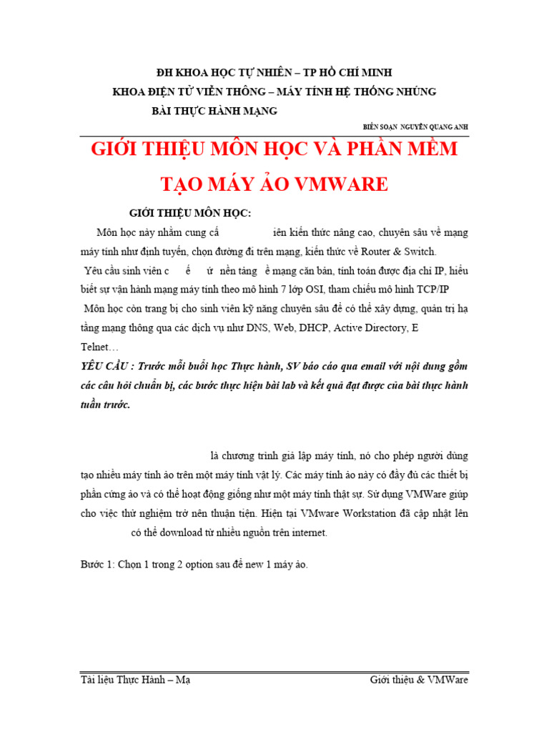 Bài 1 - Gioi Thieu & VMWARE | PDF