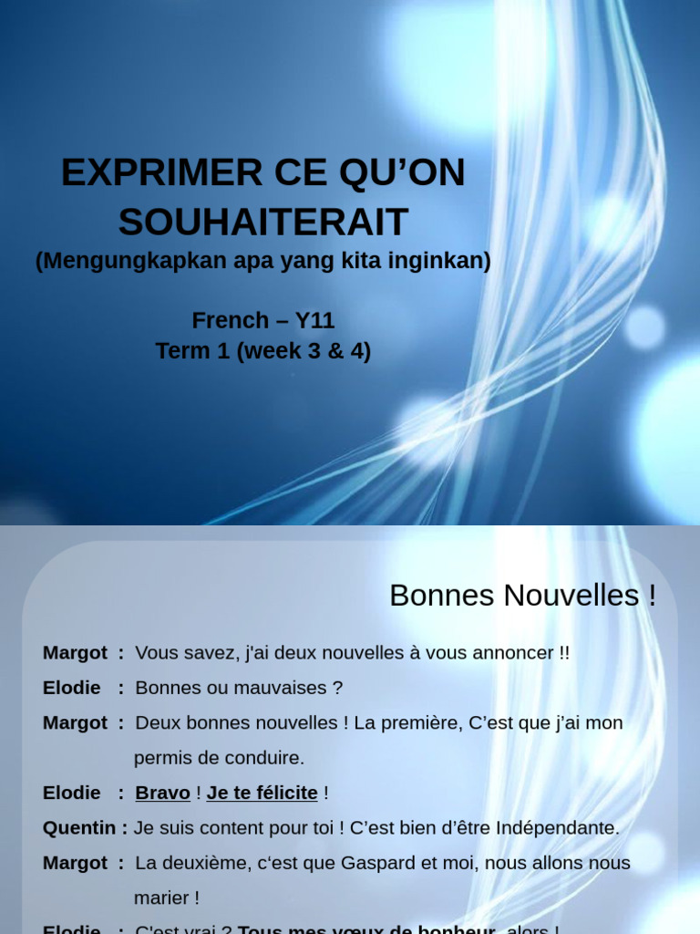 Exprimer et Féliciter en Français | PDF