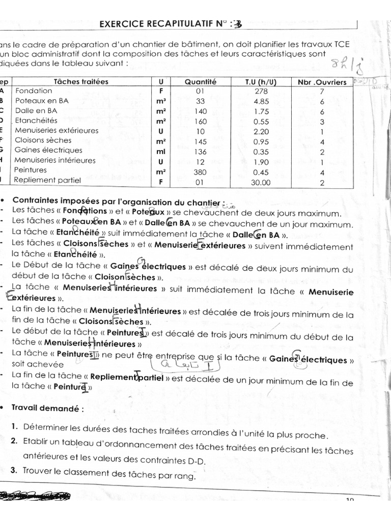 Exercices Planification | PDF