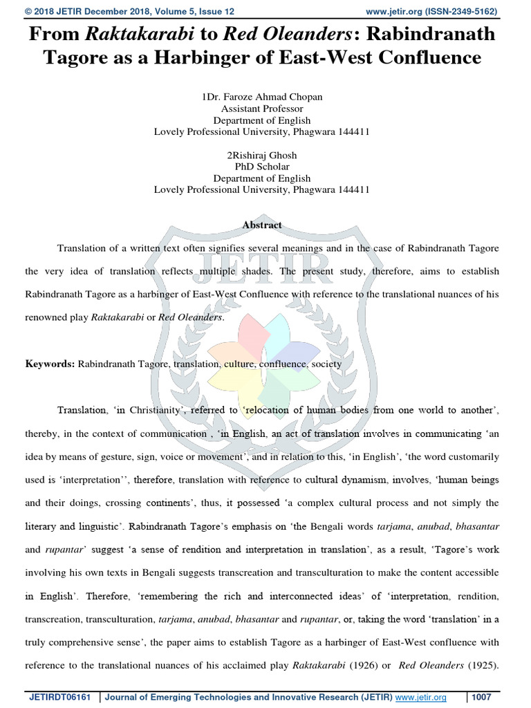 From Raktakarabi To Red Oleanders Rabind | PDF | Translations ...