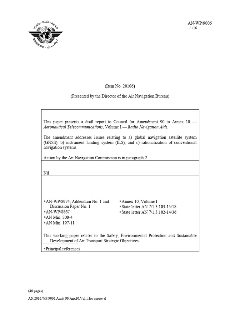 NSP2 - Ip34 - Draft Amendment 90 To Annex 10 Volume I - AN.2016.WP.9006 ...