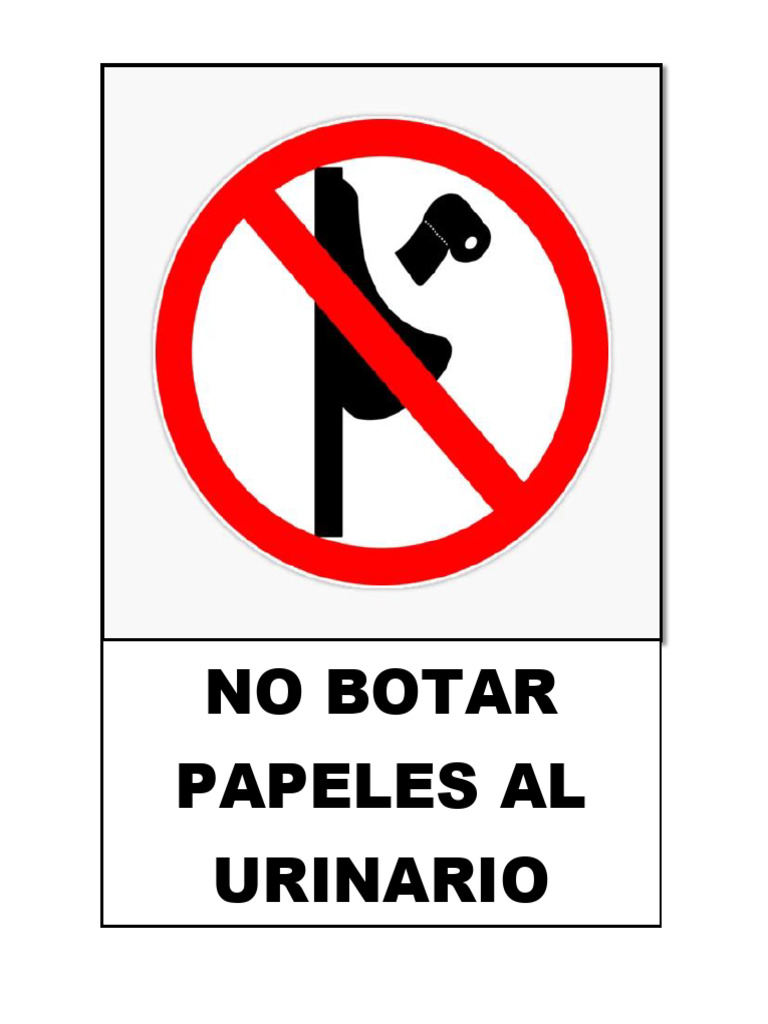 NO BOTAR PAPELES AL URINARIO | PDF