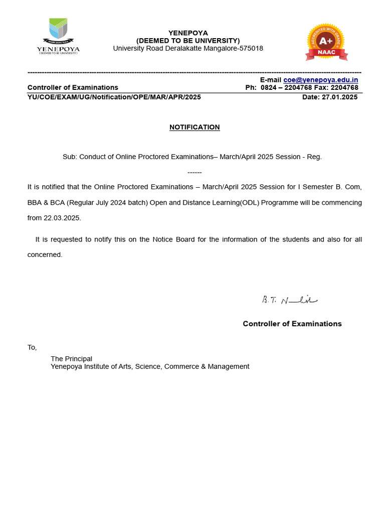ODL Notification | PDF