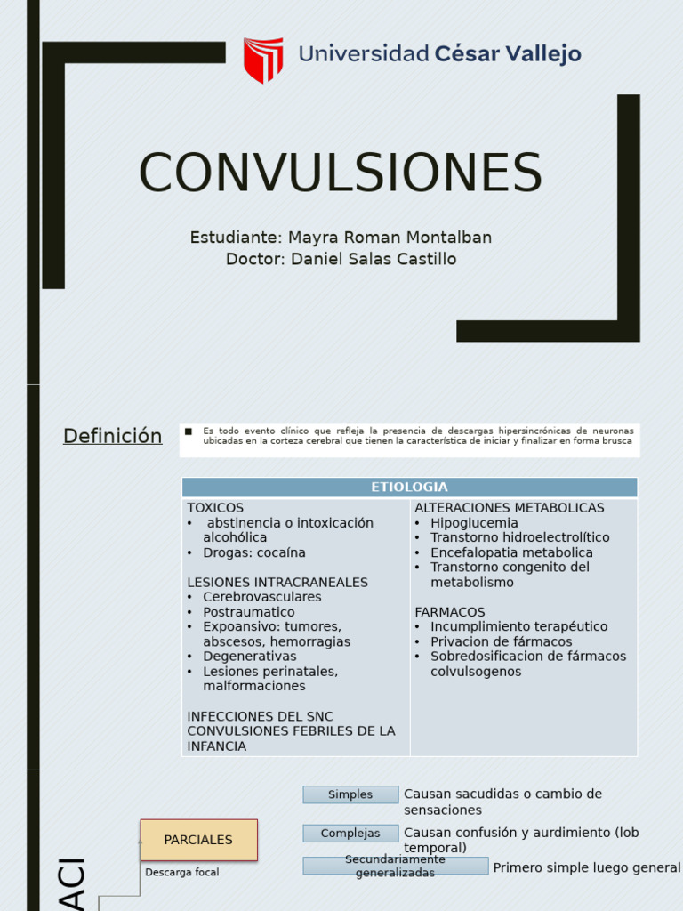 Convulsiones | PDF | Neurología | Especialidades Medicas