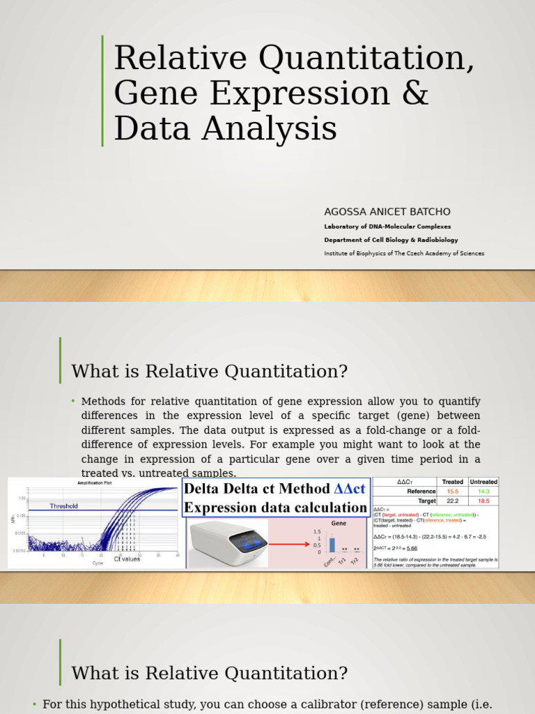 Relative Quantitation, Gene Expression & Data Analysis | PDF | Gene Expression | Real Time ...