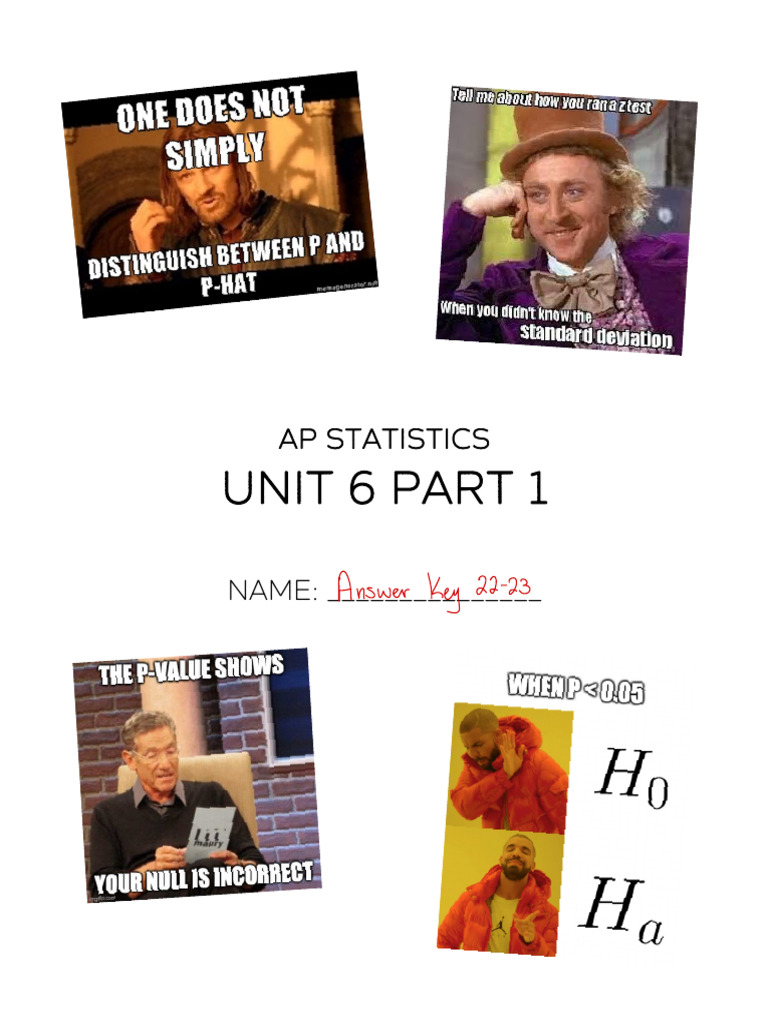 Unit 6 Pt. 1 Student Packet 22-23 KEY | PDF | Opinion Poll | Standard Deviation