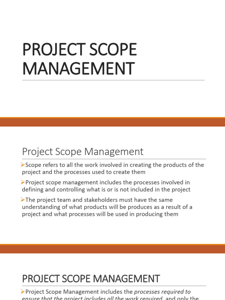 Ictpm Ch-5 Project Scope Management | PDF | Scope (Computer Science) | Business