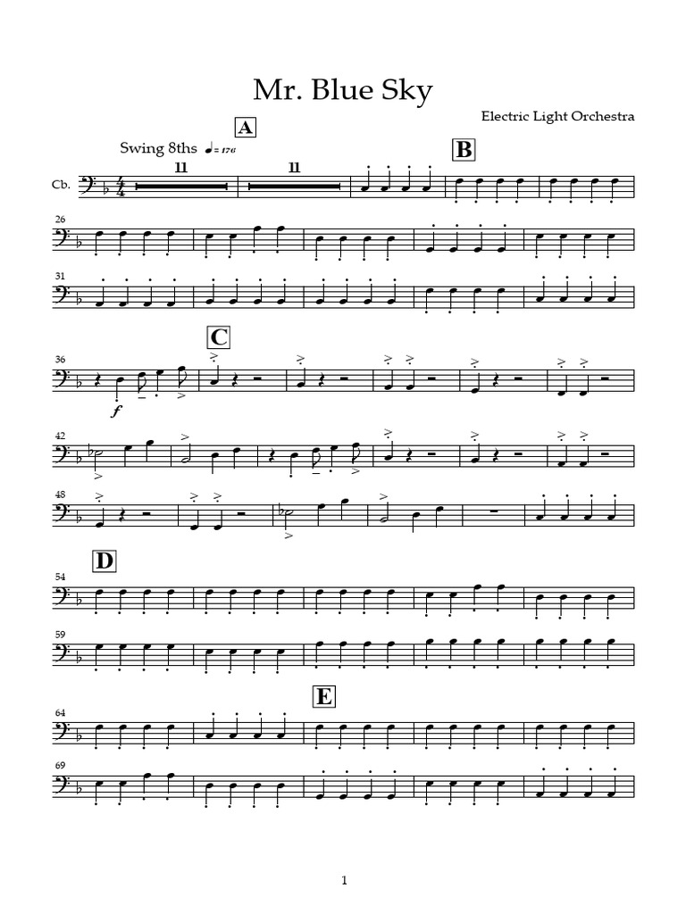 Contrebasses en Mr. Blue Sky | PDF | Musica Popular | Canciones escritas