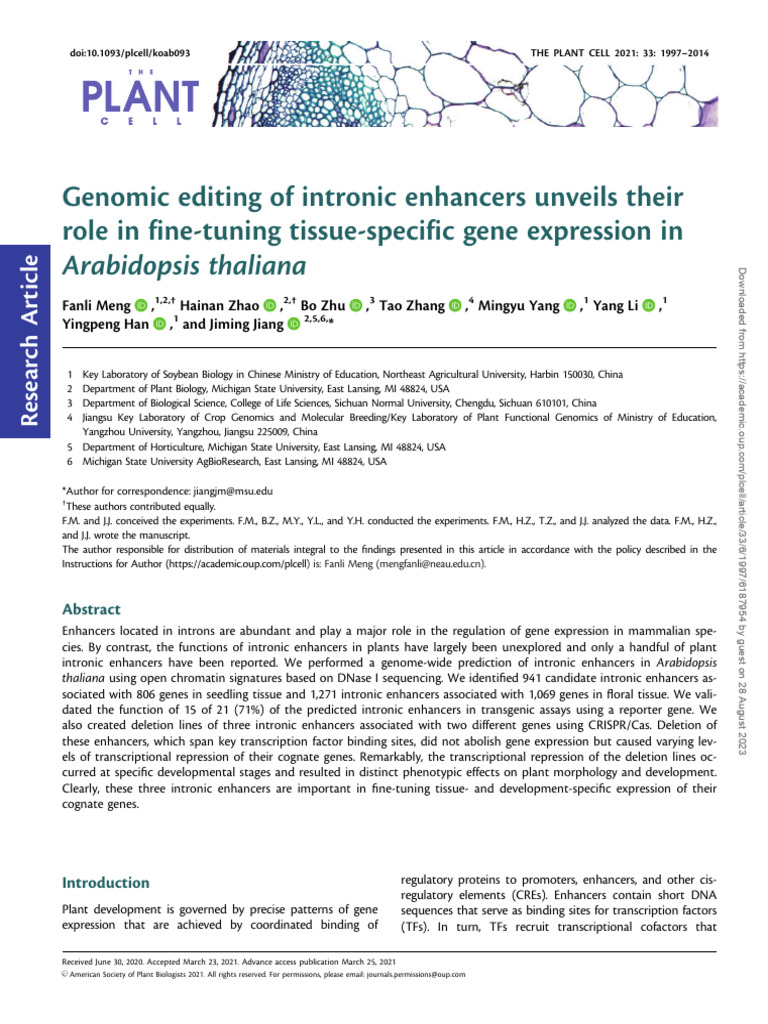Copia de 2021 - Meng - Genomic Editing of Intronic Enhancers Affects ...