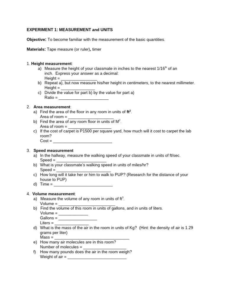 EXPERIMENT-1 Measurements | PDF