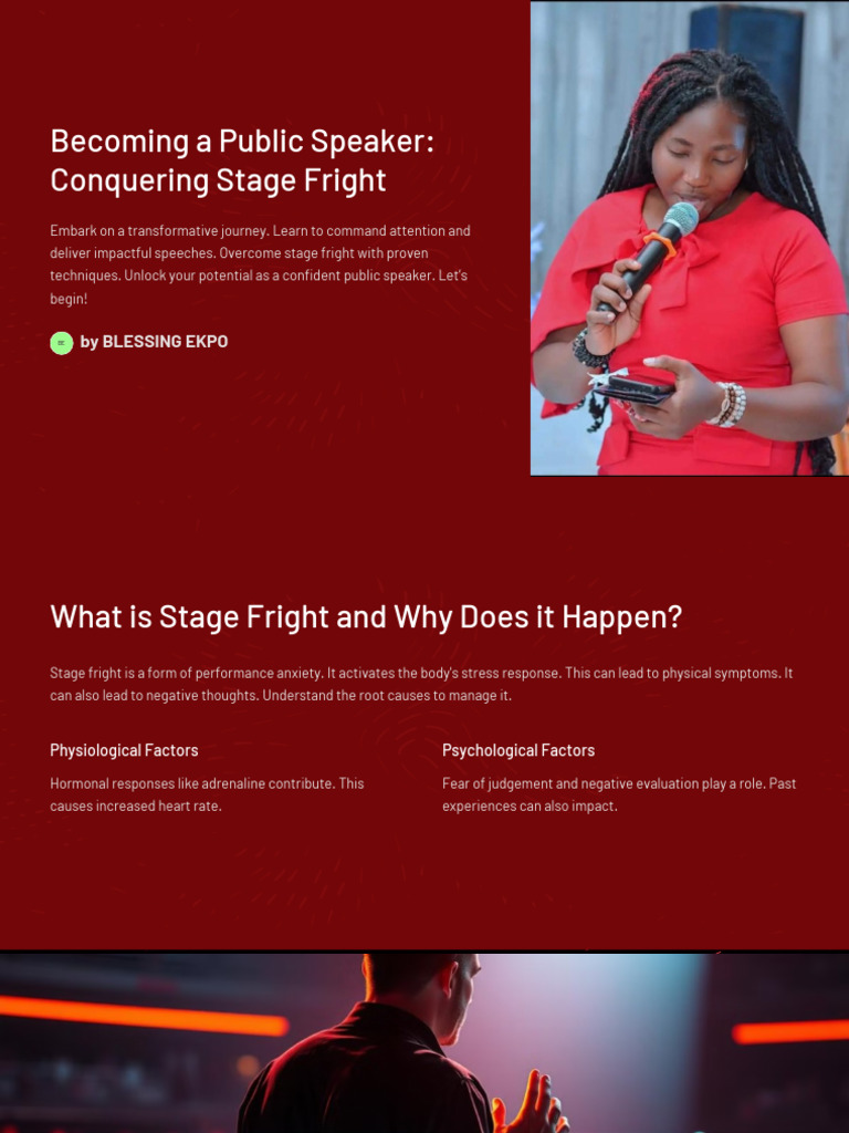 Overcoming Stage Fright in Public Speaking | PDF | Thought | Psychology