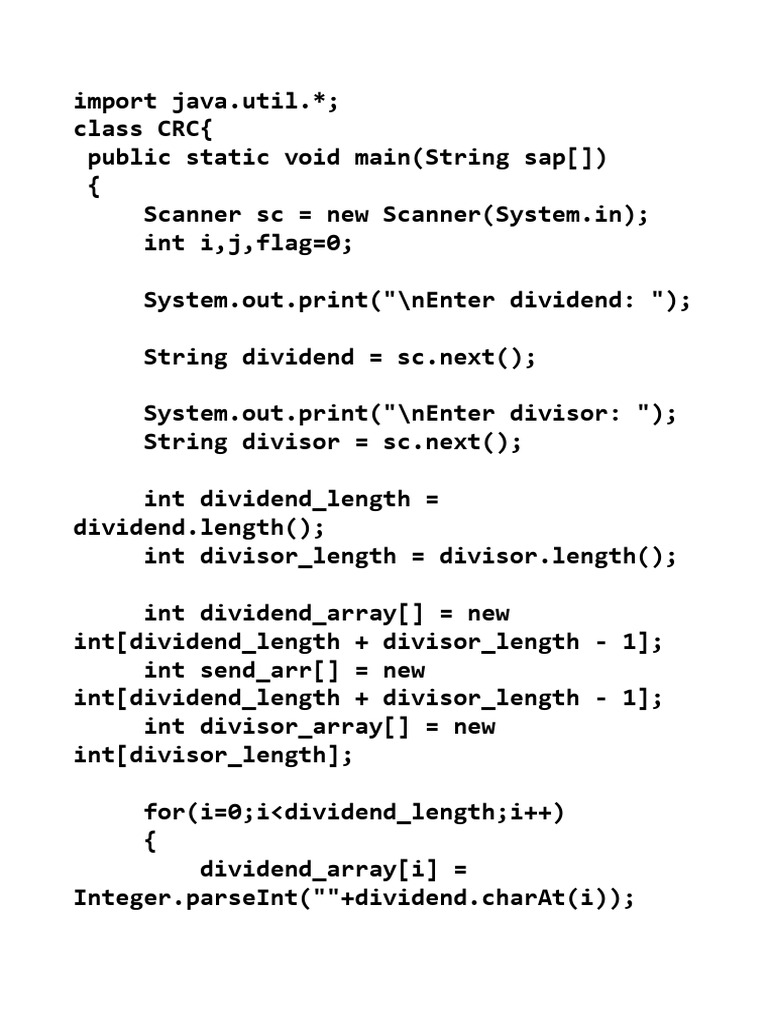 Java CRC Calculation Example | PDF