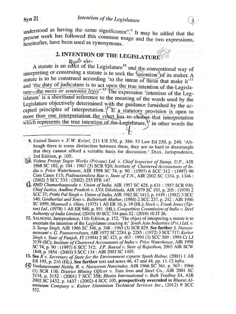 Intent of Legislature 2 | PDF