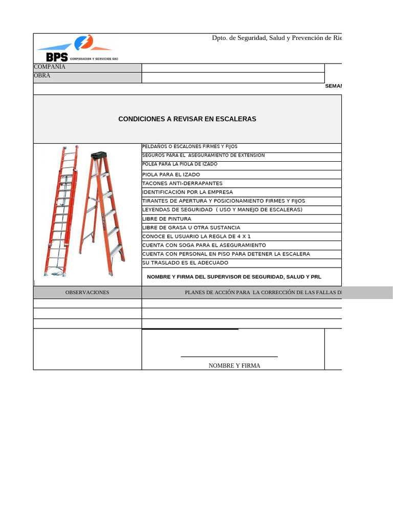 Inspección de Escaleras: Condiciones y Fallas | PDF